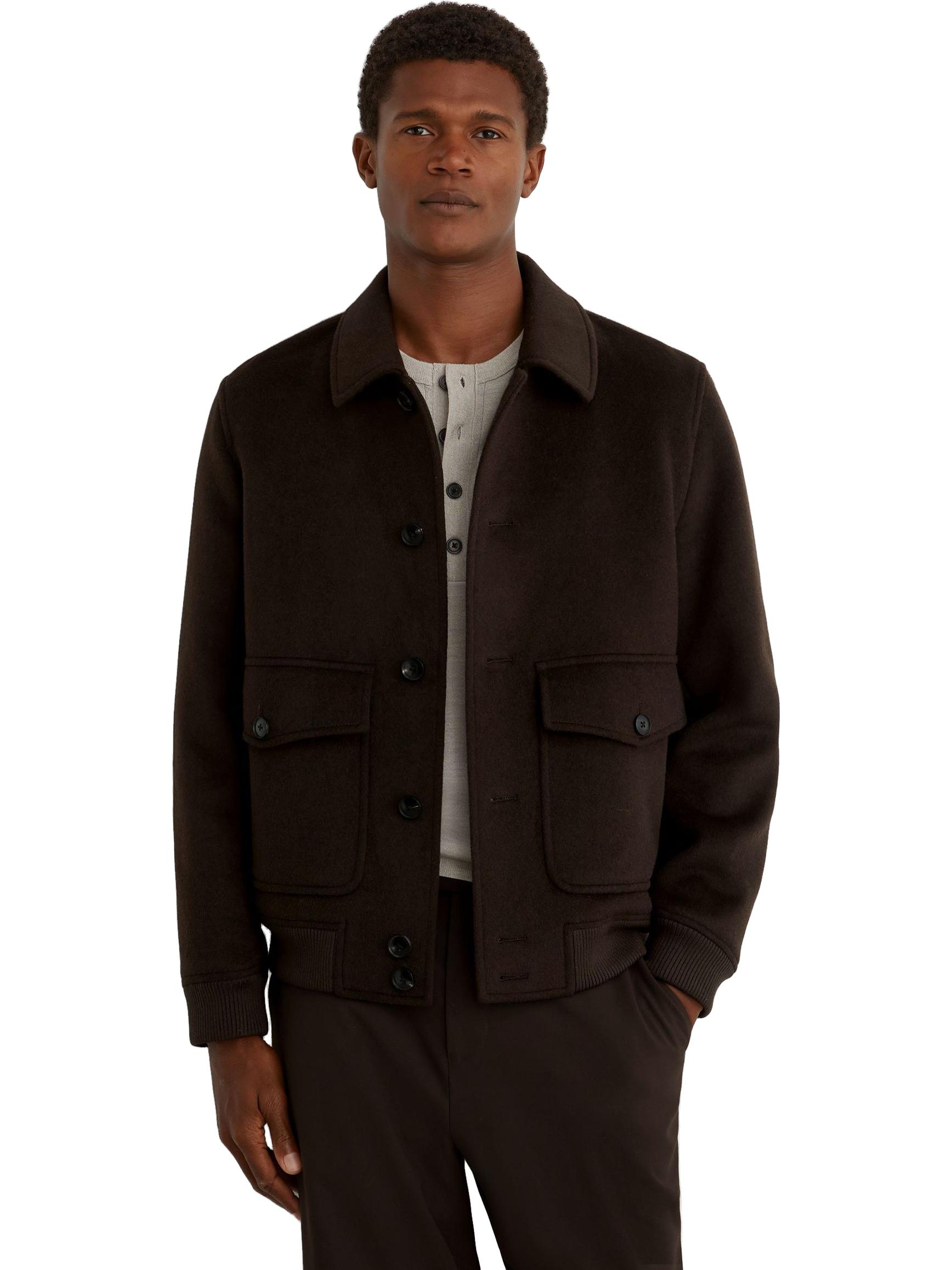 REISS Reiss Wool-Blend Flap-Pocket Bomber Jacket